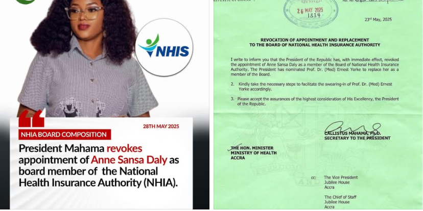 President Revokes Appointment of Anne Sansa as Board Member of HHIA ...